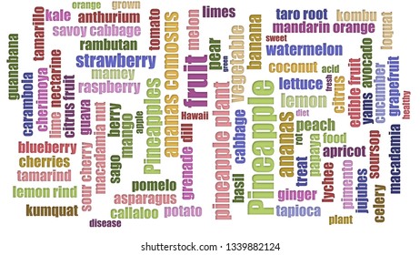 Pineapple Word Cloud Jumbled Isolated On Stock Illustration 1339882124 ...