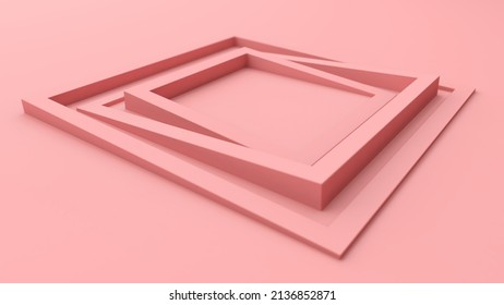 Pink 3d Angled Frames 3d Illustration Stock Illustration 2136852871 ...