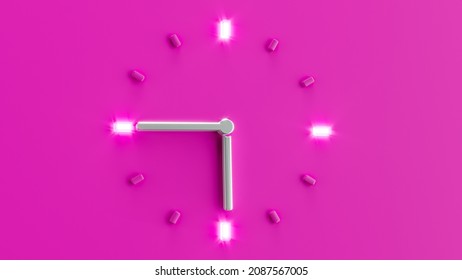 Pink 3d Clock Time 15 Minutes Stock Illustration 2079116269