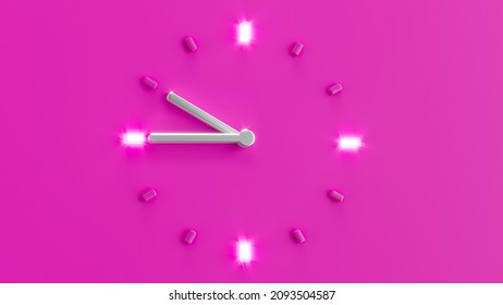 Pink 3d Clock Time 15 Minutes Stock Illustration 2079116269