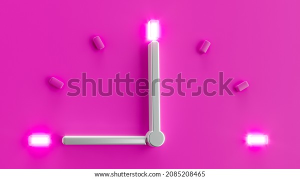 Pink 3d Clock Time 9 O Stock Illustration 2085208465 | Shutterstock