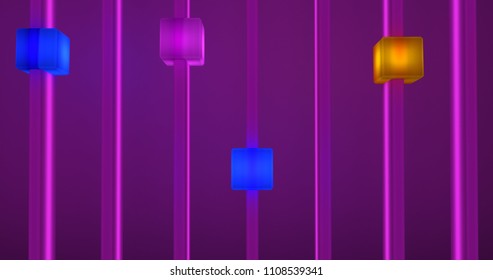 Pink Bars Cubes Background Image 3d Stock Illustration 1108539341 ...
