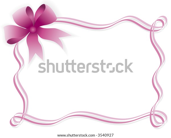Pink Bow Ribbon Border Stock Illustration 3540927 | Shutterstock