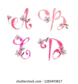 Pink Cursive B C D Letters Stock Illustration 1283493817 | Shutterstock