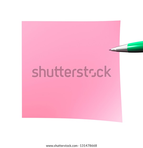 Pink Empty Sticky Note Isolated On Stock Illustration 131478668