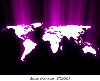 Pink Glowing Map Stock Illustration 27260617 | Shutterstock
