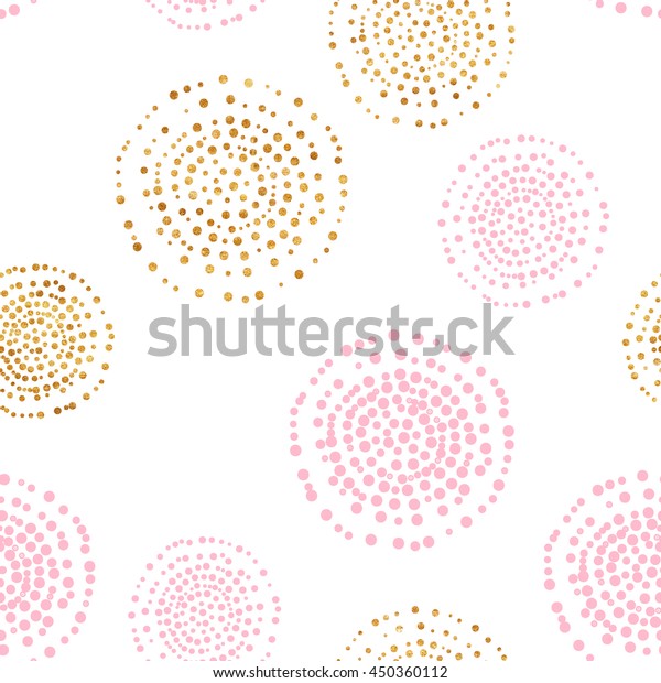 Pink Gold Dots Pattern Stock Illustration 450360112