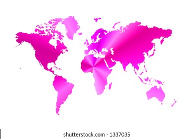 Pink Map World 스톡 일러스트 1337035 | Shutterstock