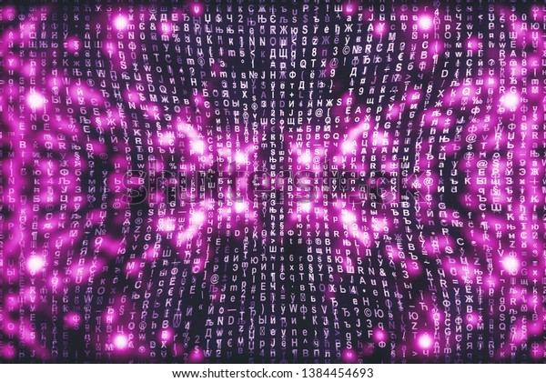 Pink Matrix Digital Background Abstract Cyberspace Stock Illustration ...