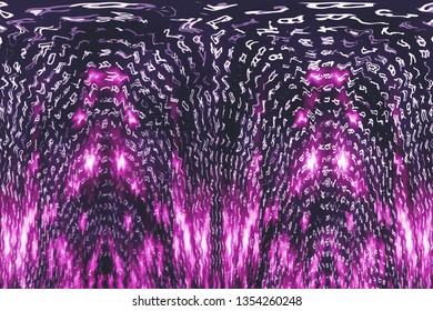 Pink Matrix Digital Background Distorted Cyberspace Stock Illustration ...