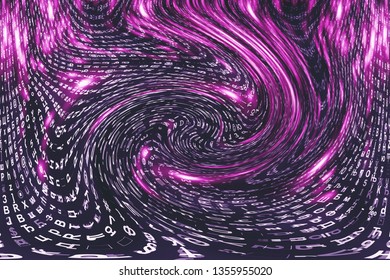 Pink Matrix Digital Background Distorted Cyberspace Stock Illustration ...