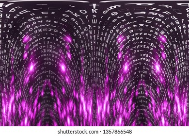 Pink Matrix Digital Background Distorted Cyberspace Stock Illustration ...