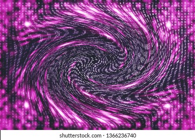 Pink Matrix Digital Background Distorted Cyberspace Stock Illustration ...