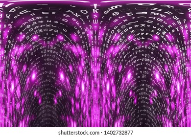 Pink Matrix Digital Background Distorted Cyberspace Stock Illustration ...