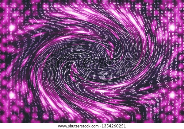 Pink Matrix Digital Background Distorted Cyberspace Stock Illustration ...