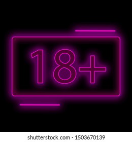 Eighteen Plus Age Limit Sign Neon: ilustrações stock 790010575 ...