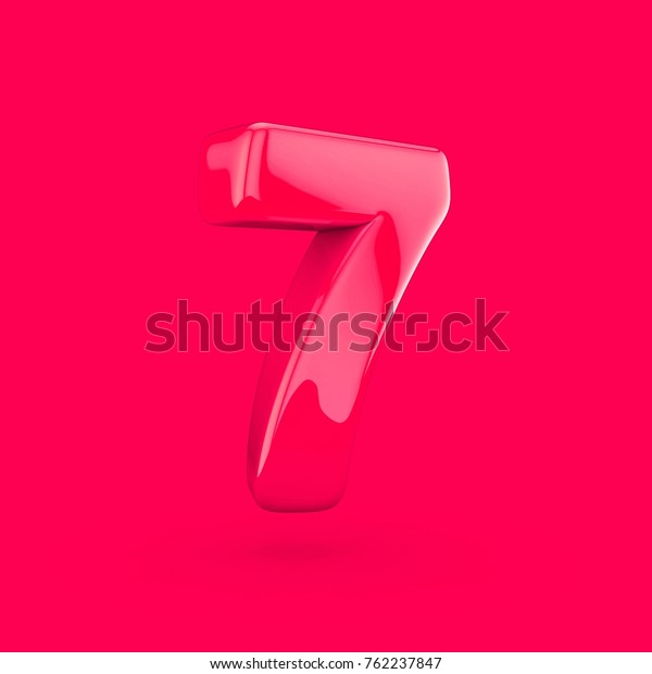 Pink Number 7 3d Render Glossy Stock Illustration 762237847 | Shutterstock