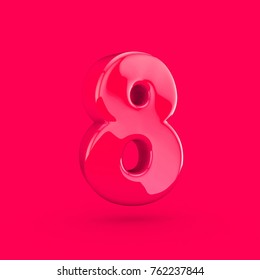 Pink Number 8 3d Render Glossy Stock Illustration 762237844 | Shutterstock