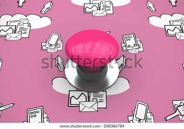 Pink Push Button Against Pink Vignette Stock Illustration 208386784 ...