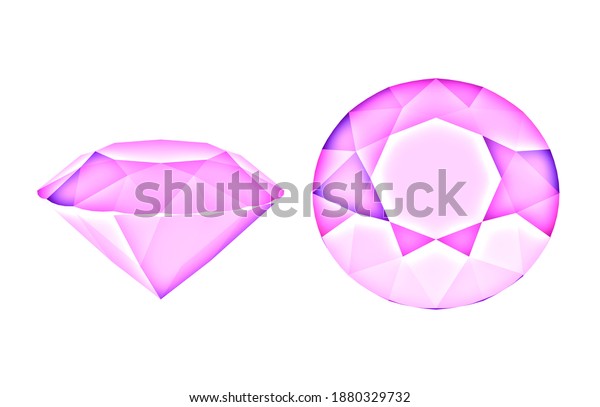 Pink Ruby Stone Precious Diamond Isolated Stock Illustration 1880329732 ...
