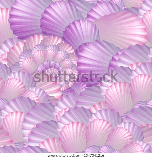 Pink Shell Seamless Texture 3d Illustration Stock Illustration ...