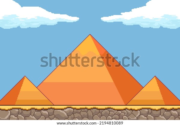피라미다 픽셀 아트 뷰 배경 스톡 일러스트 2194810089 | Shutterstock