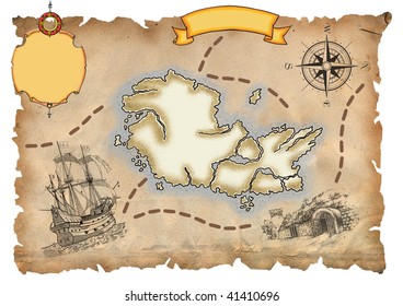 Pirate Map Elements Vector Kit Use: Vector có sẵn (miễn phí bản quyền ...