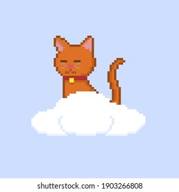Pixel Art Orange Cat Cloud Stock Illustration 1903266808 | Shutterstock