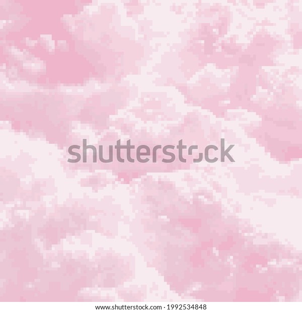 Pixel Background Pink Clouds 8 Bit Stock Illustration 1992534848 ...