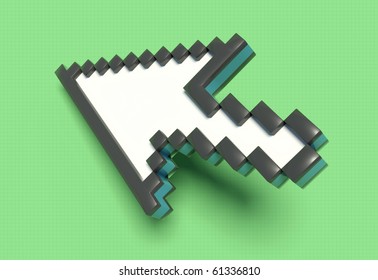 Pixel Cursor On Green Background Stock Illustration 61336810 | Shutterstock