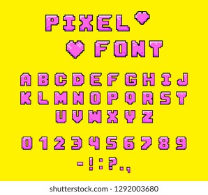 Pixel Font Numbers Punctuation Marks Typeface Stock Illustration 1292003680
