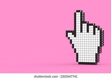 Pixel Hand Cursor Icon On Pink Stock Illustration 2203547741 | Shutterstock
