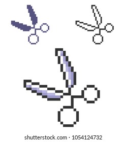 Pixel Icon Scissors Three Variants Stock Illustration 1054124732 ...