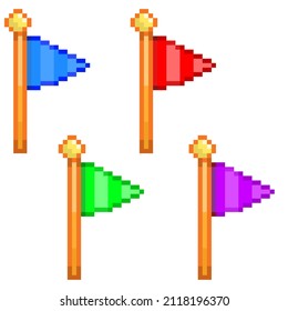 Pixel Illustration 4 Flags Stock Illustration 2118196370 | Shutterstock