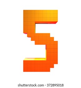 Pixel Number Five Stock Illustration 372895018 | Shutterstock