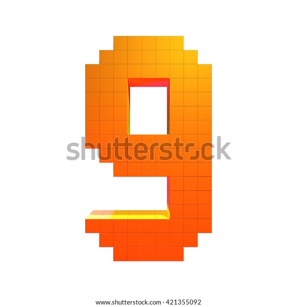 Pixel Number Nine Stock Illustration 421355092 | Shutterstock