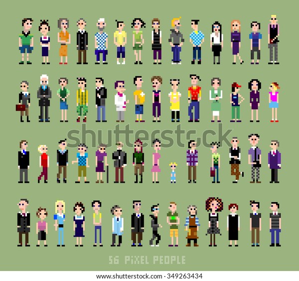 Pixel People Stock Illustration 349263434 | Shutterstock