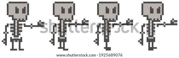 Pixel Skeleton Animation Game Making 4 Stock Illustration 1925689076 ...