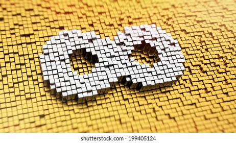 Pixelated Infinity Symbol Made Cubes Mosaic Stock Illustration 199405124