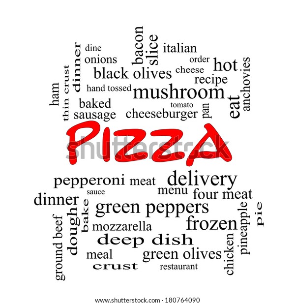 Pizza Word Cloud Concept Red Caps Stock Illustration 180764090 ...
