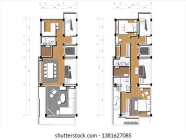 Plan Design Interior Presentation Architecture Stock Illustration ...