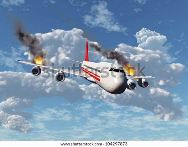 Plane On Fire Stock Illustration 104297873 | Shutterstock