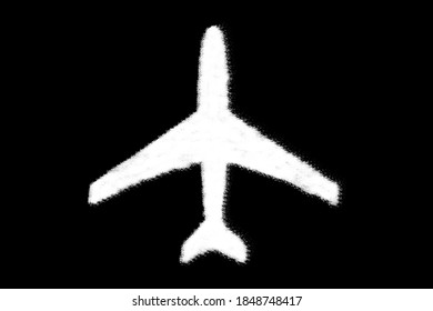 Plane Shape Cloud On Black Background Stock Illustration 1848748417 ...