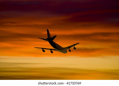 Plane Taking Off Sunset Stock Photo 1935262541 | Shutterstock