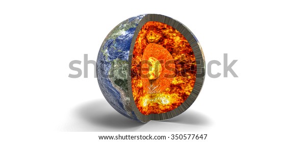 Planet Earth Core Earth Core 3d Stock Illustration 350577647
