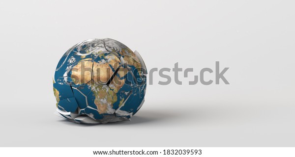 Planet Earth Crashed Ground Broken Earth Stock Illustration 1832039593 ...