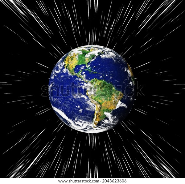 Planet Earth Lines Shaped Rays Background Stock Illustration 2043623606 ...