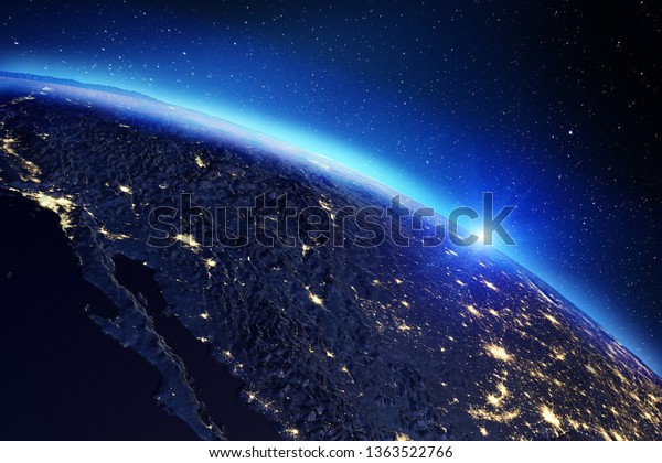 Planet Earth map. Elements of this image furnished by NASA. 3d rendering