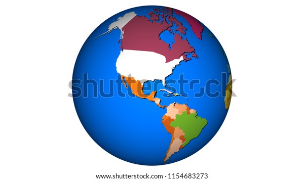 Ilustrasi Stok Planet Earth Map Usa Sphere World 1154683273 | Shutterstock