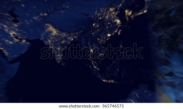 Planet Earth Map Zoom Effect Into Stock Illustration 365746571 ...